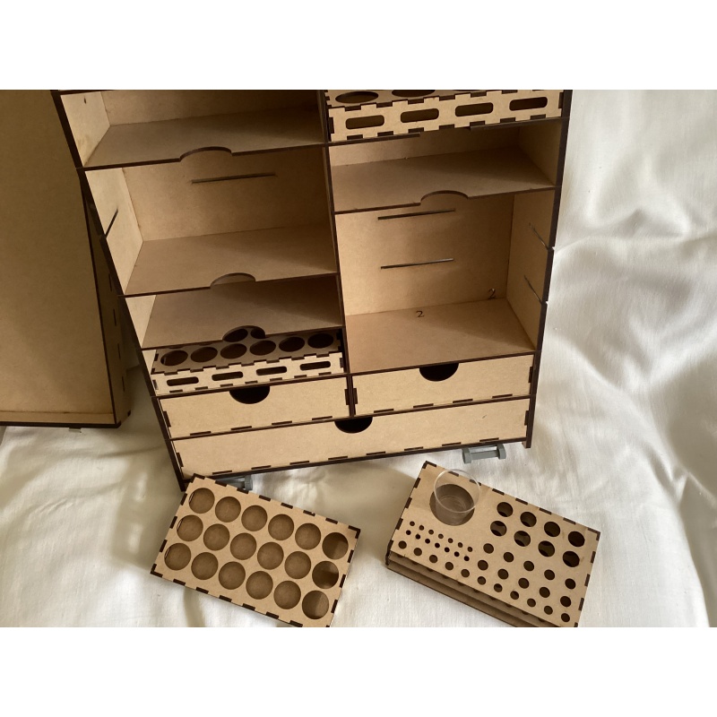 Portable Hobby Cabinet with Reversible Paint Trays and Storage Drawers ...